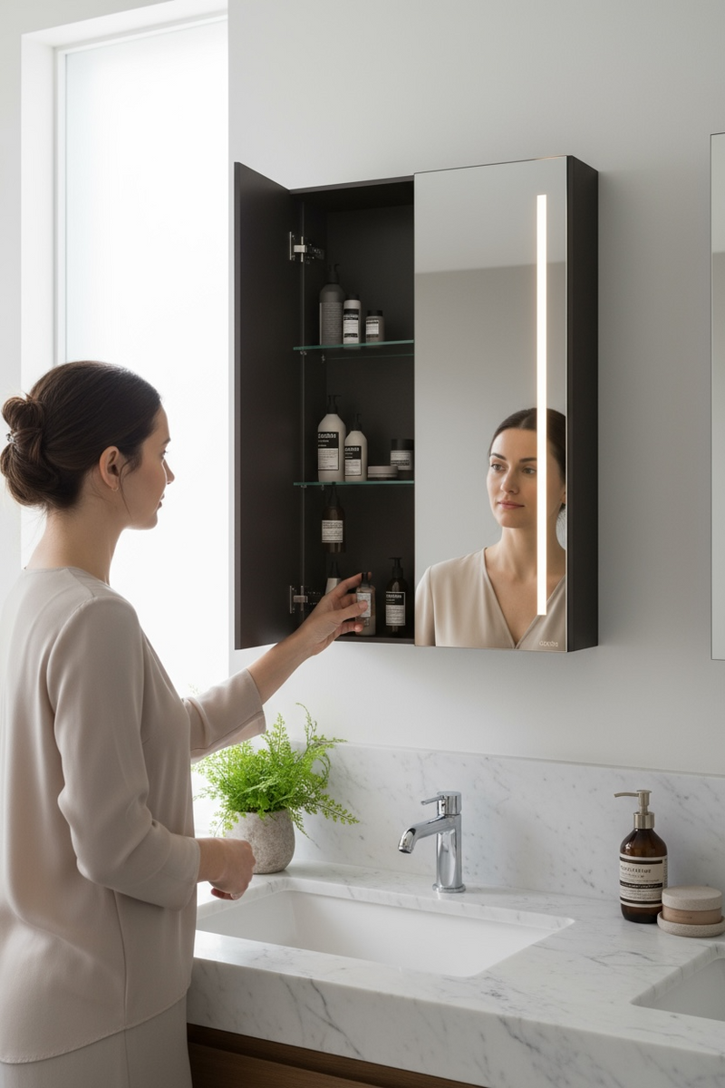 Exzo led Double door cabinet – Mirrorwalla