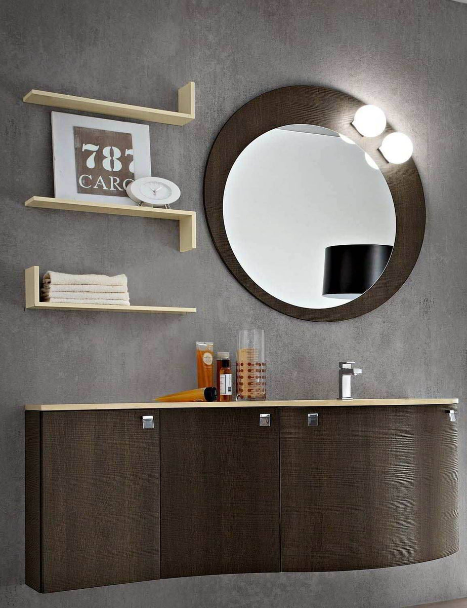 Dark Brown Bulbs Mirror | Wooden Mirror - Mirrorwalla