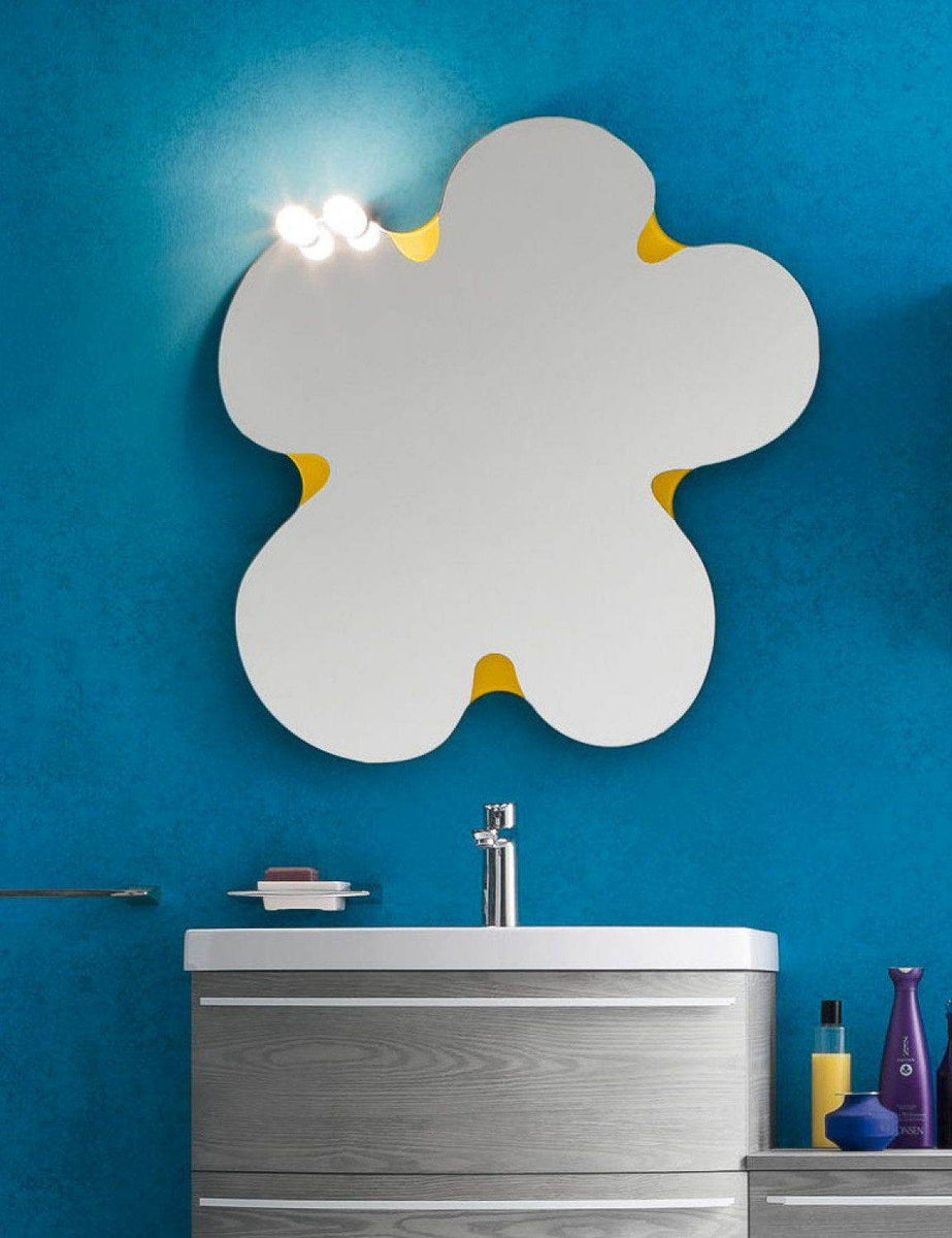 Aster Yellow Decorative Mirror | Colorful Wall Mirrors - Mirrorwalla