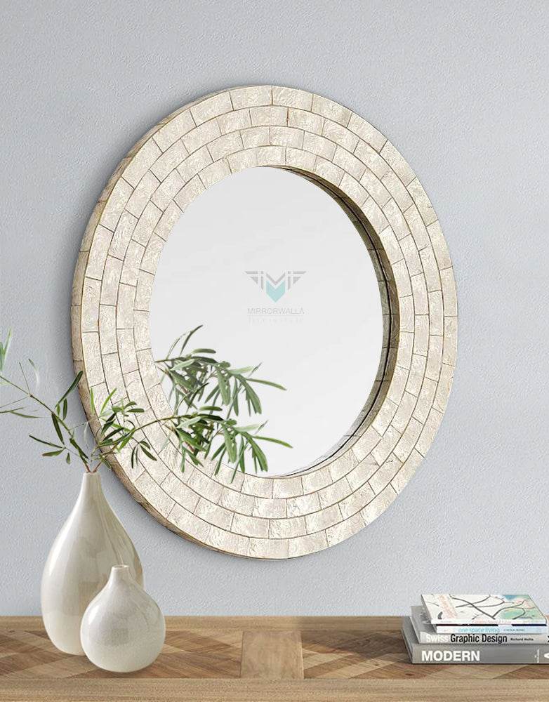 Ivorian Mop Decorative Mirror | Pearl Mirror - Mirrorwalla