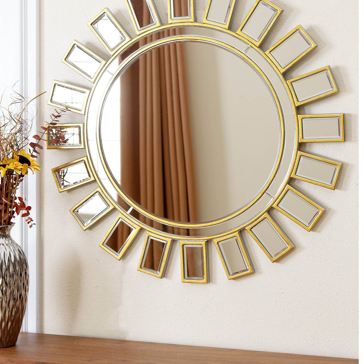 Golden Mirrors | Mirrors For Drawing Room- Mirrorwalla