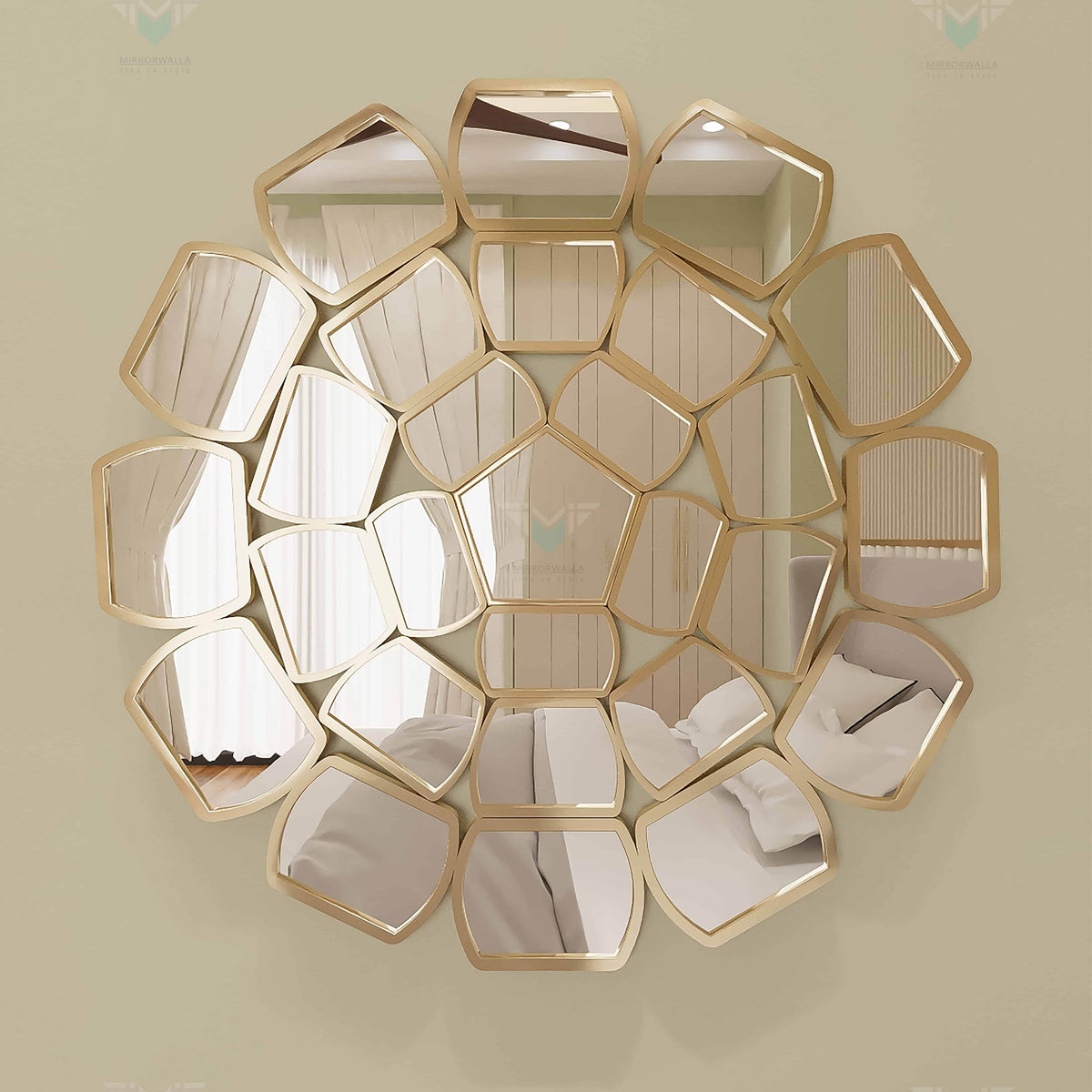 Decorative Wall Mirror | Round Shape Mirror - Mirrorwalla