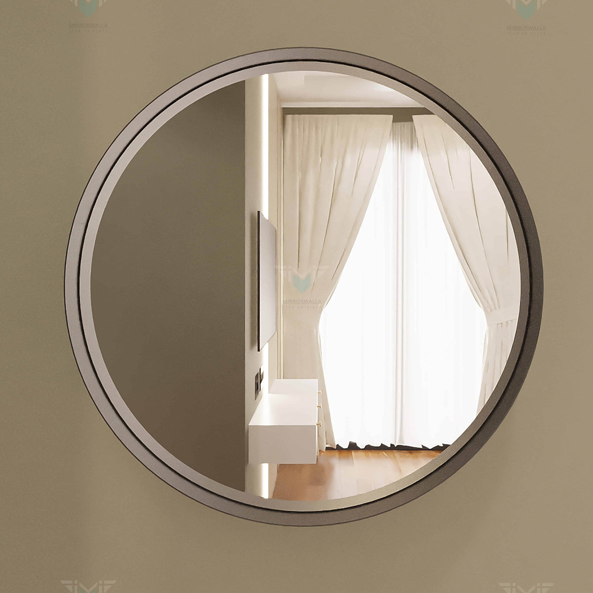 Round Shaped Mirrors | Metal Frame Mirror - Mirrorwalla